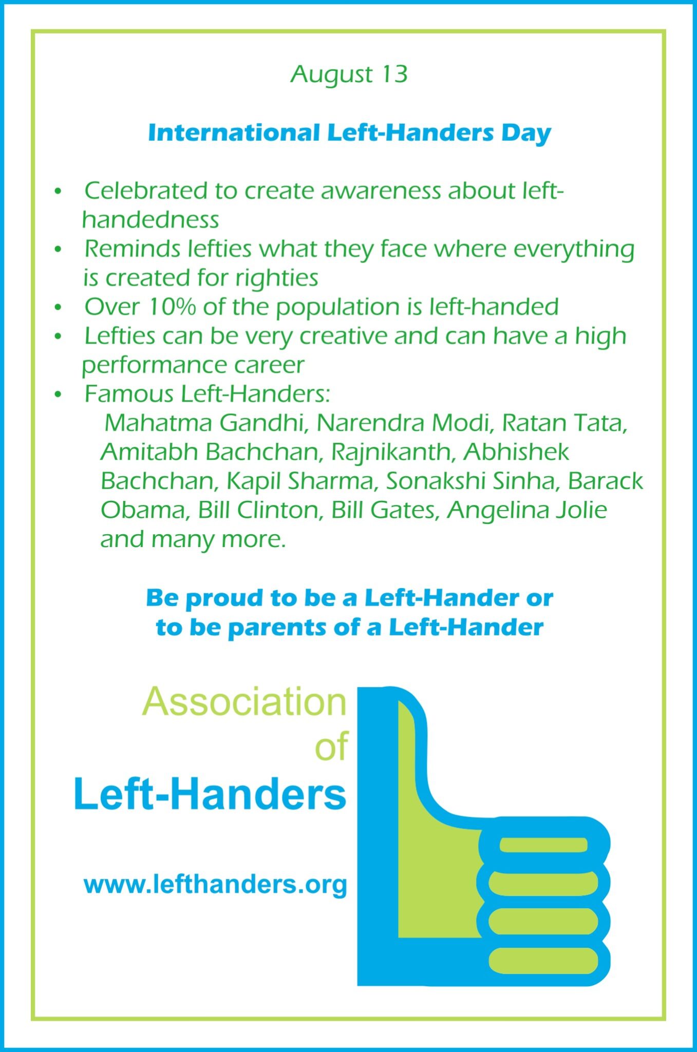 International Left-Handers Day – Association of Left-Handers